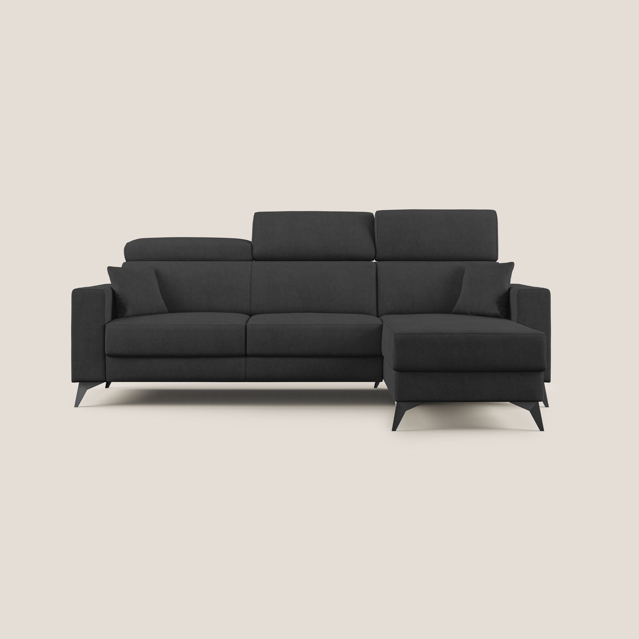 Pegaso Ecksofa mit Schlaffunktion mit verstellbaren Kopfstützen und wasserfestem Bezug T02 ...