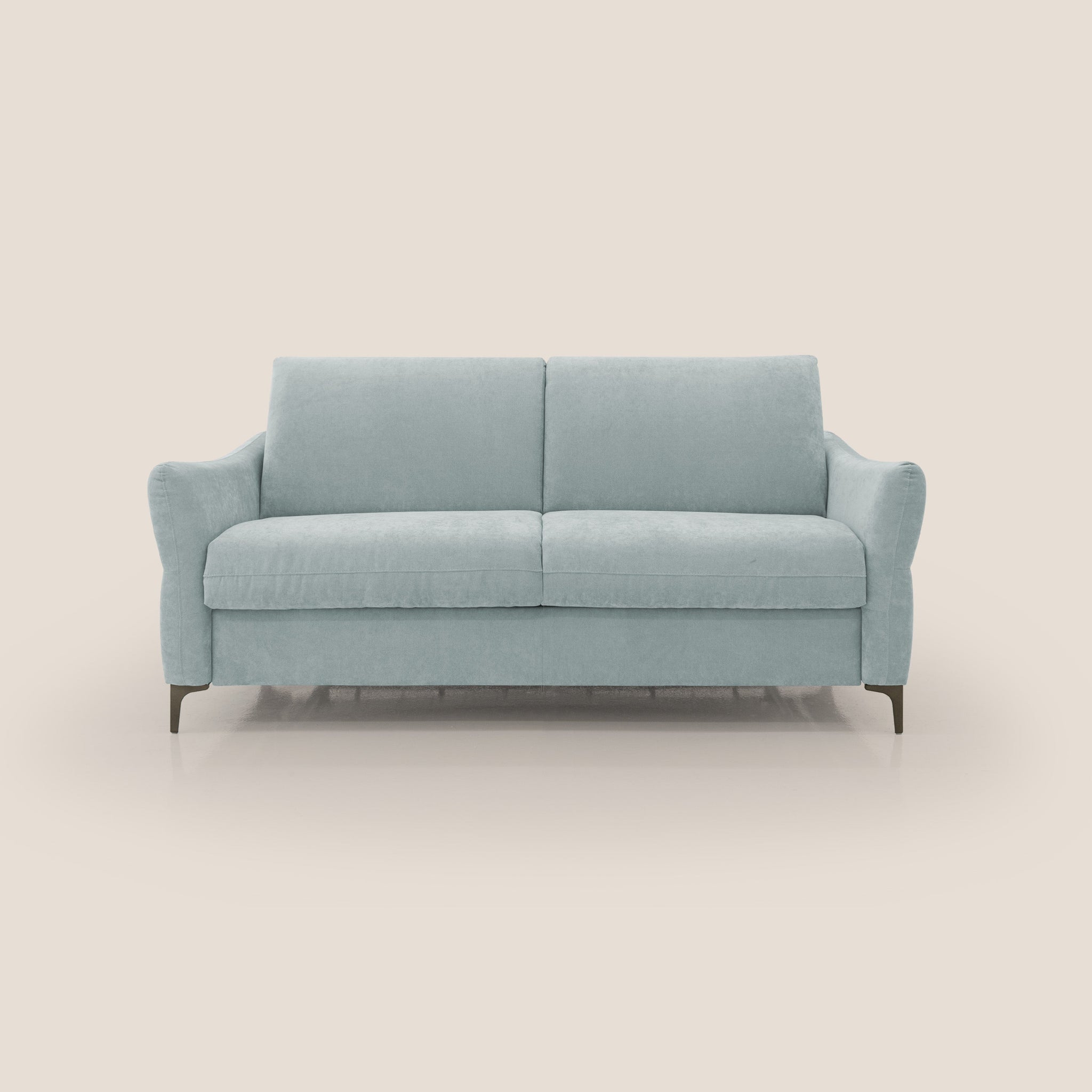 Dalia Schlafsofa mit H18 cm Matratze und hohen Füßen in feinem, abwaschbarem Stoff T17 aquamrin ...