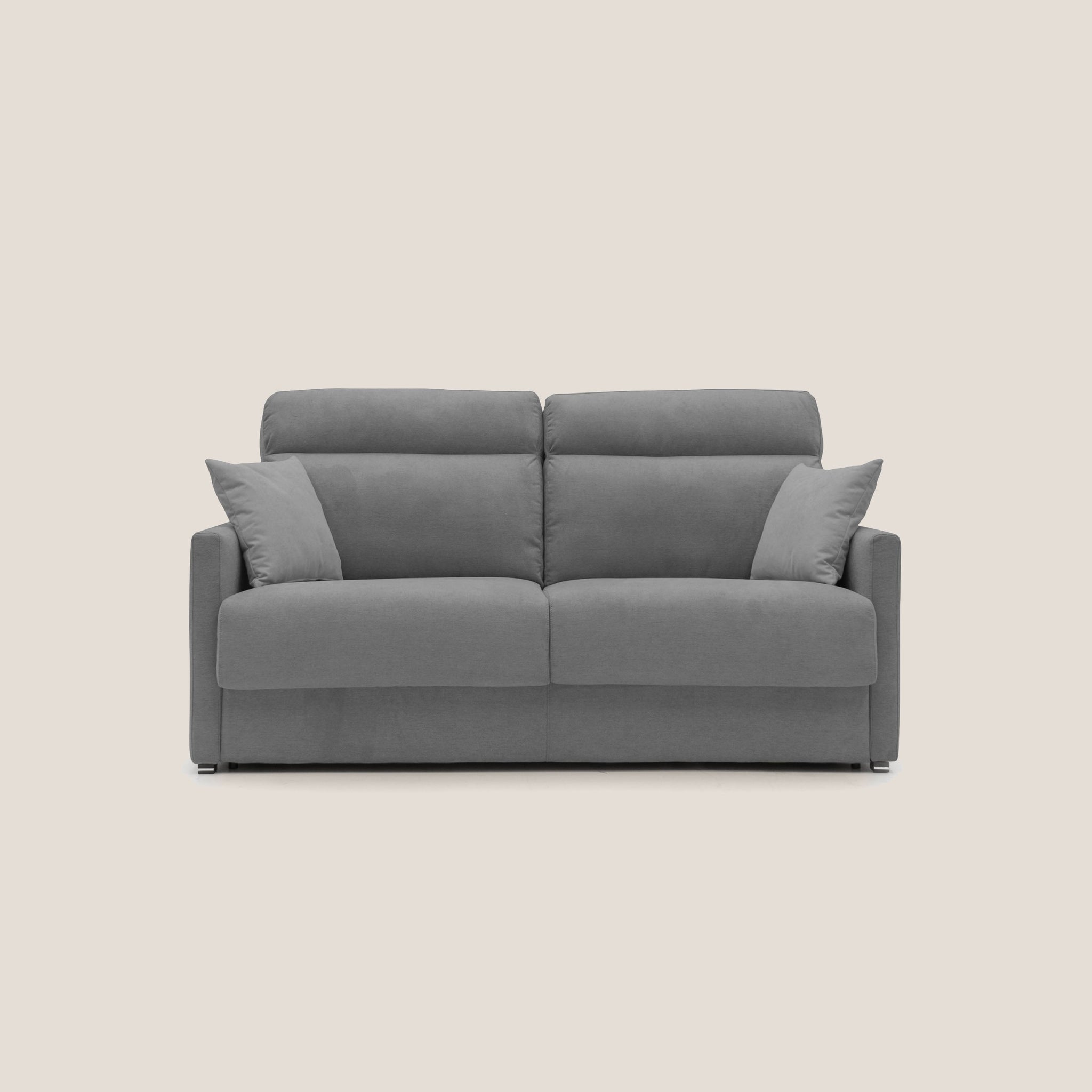 Margot Schlafsofa mit hoher weicher Rückenlehne aus Stoff T02 grau - divani.store