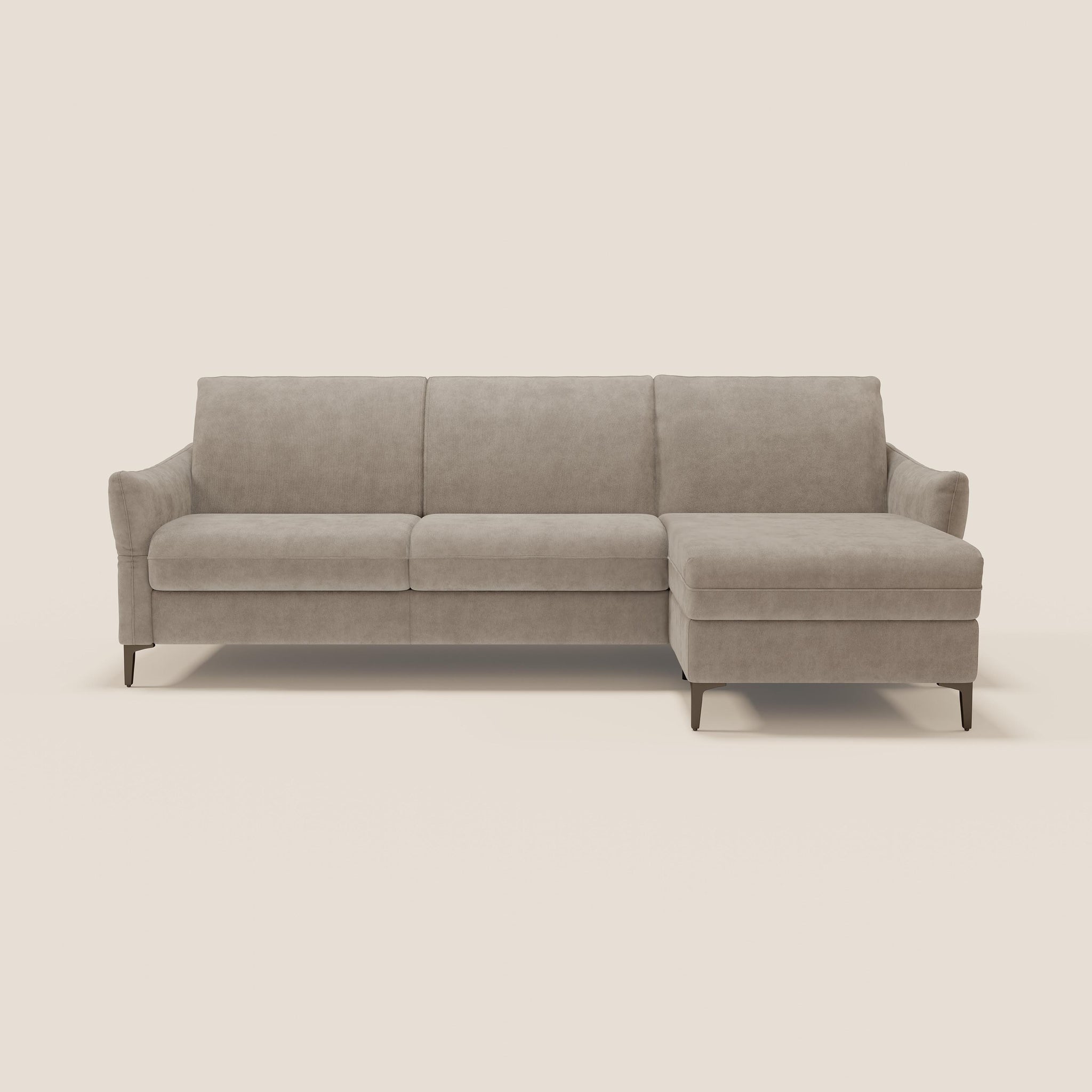 Dalia Ecksofa mit Schlaffunktion mit 18 cm hoher Matratze, hohen Füßen und Halbinsel mit ...