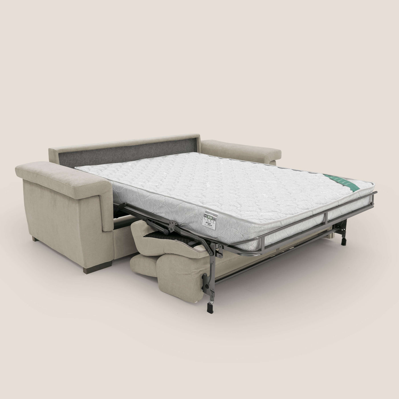 Schlafsofa abziehbar mit H18 cm Matratze und verstellbaren Kopfstützen in wasserfestem Stoff T02 ...