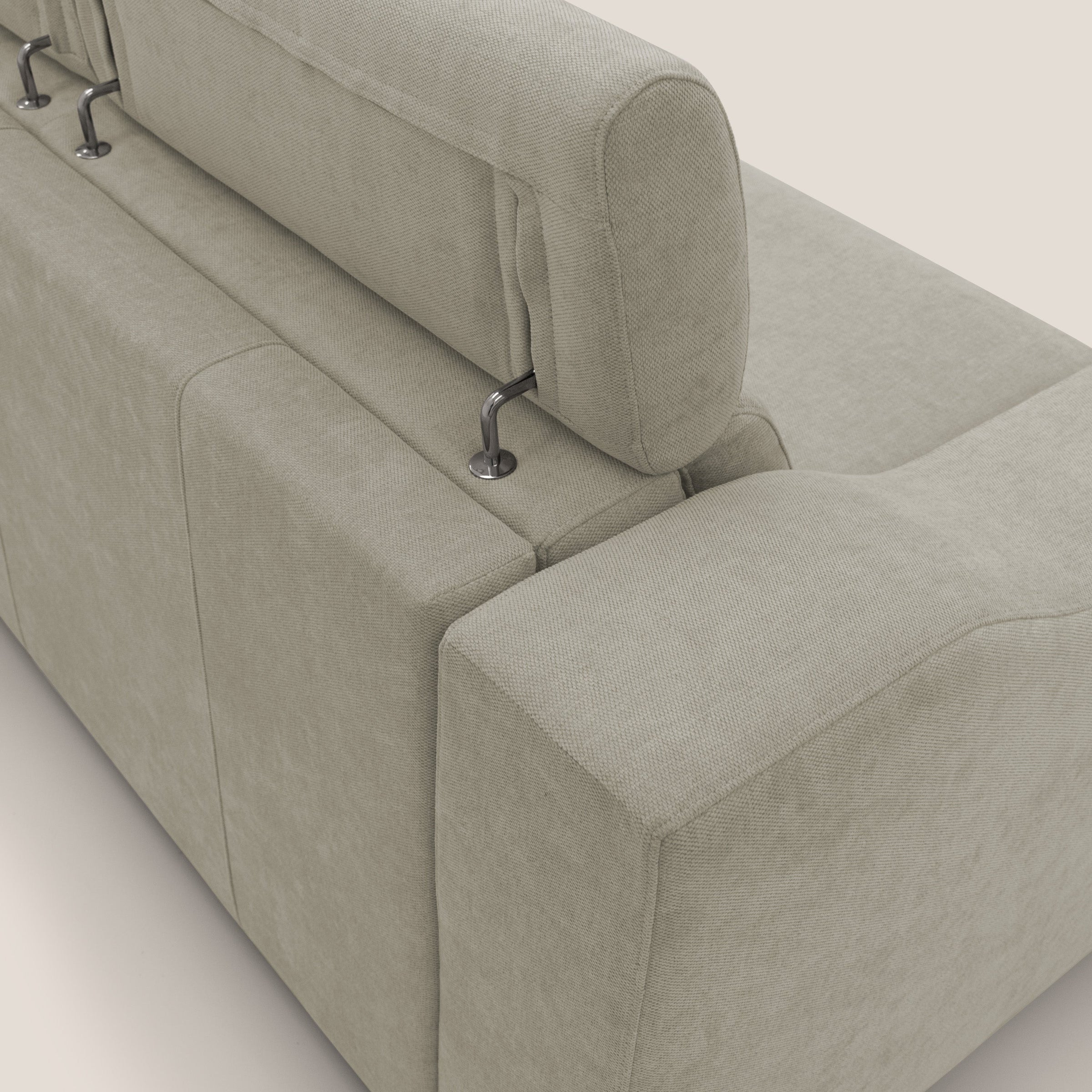 Bomber Schlafsofa aus weichem, wasserfestem Stoff T14 graubeige - divani.store